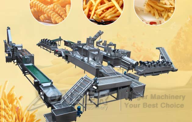 Automatic Frozen French Fries Machine|Potato Finger Chips Production Line