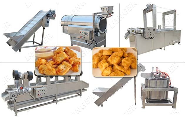 Chicken Nuggets Processing Line|Chicken Nuggets Frying Plant