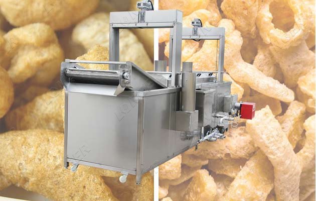Pork Rinds Continuous Fryer Machine|Industrial Pork Skin Frying Equipment