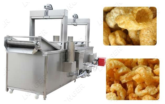 Pork Rinds Continuous Fryer Machine|Industrial Pork Skin Frying Equipment